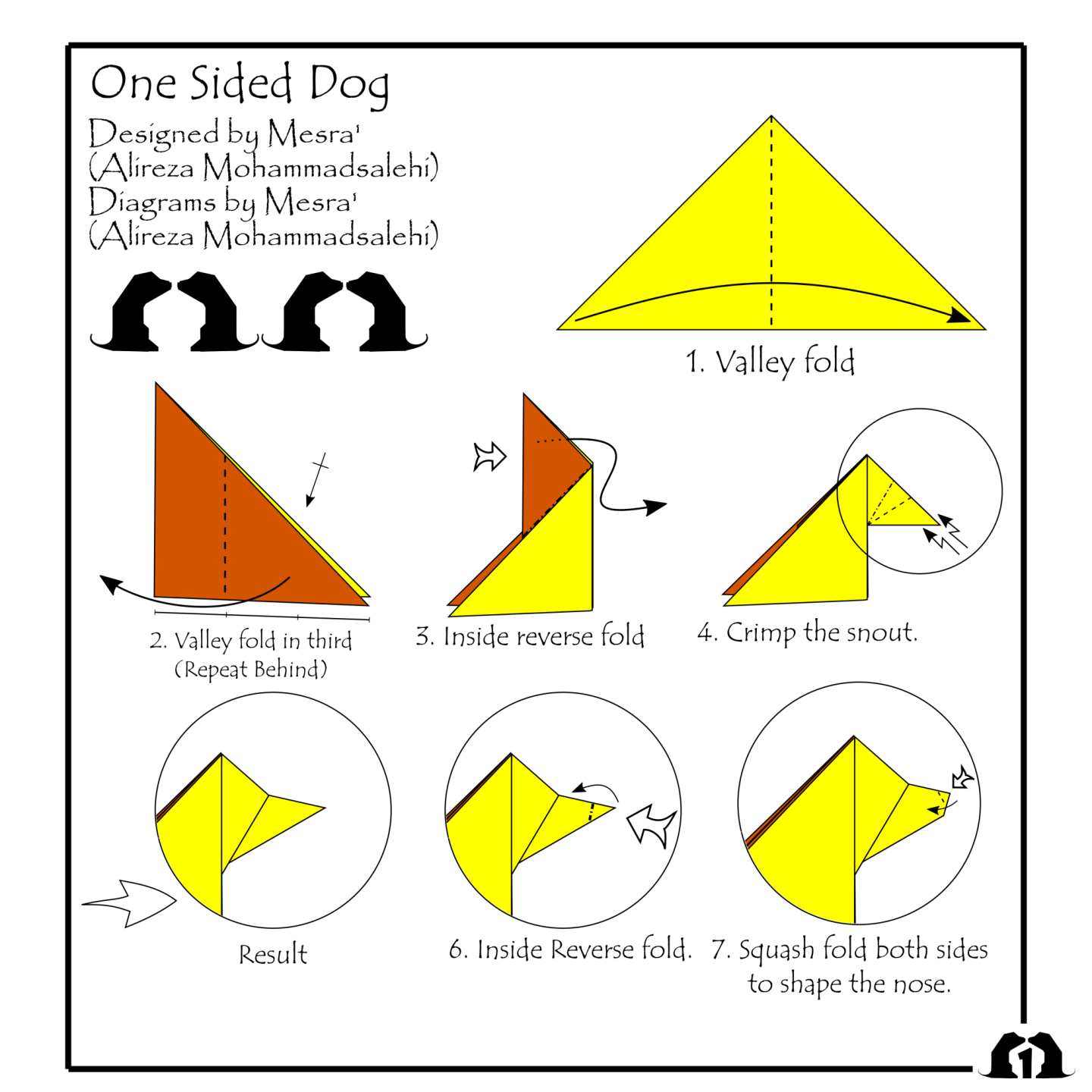 One Sided Dog | CFC Origami